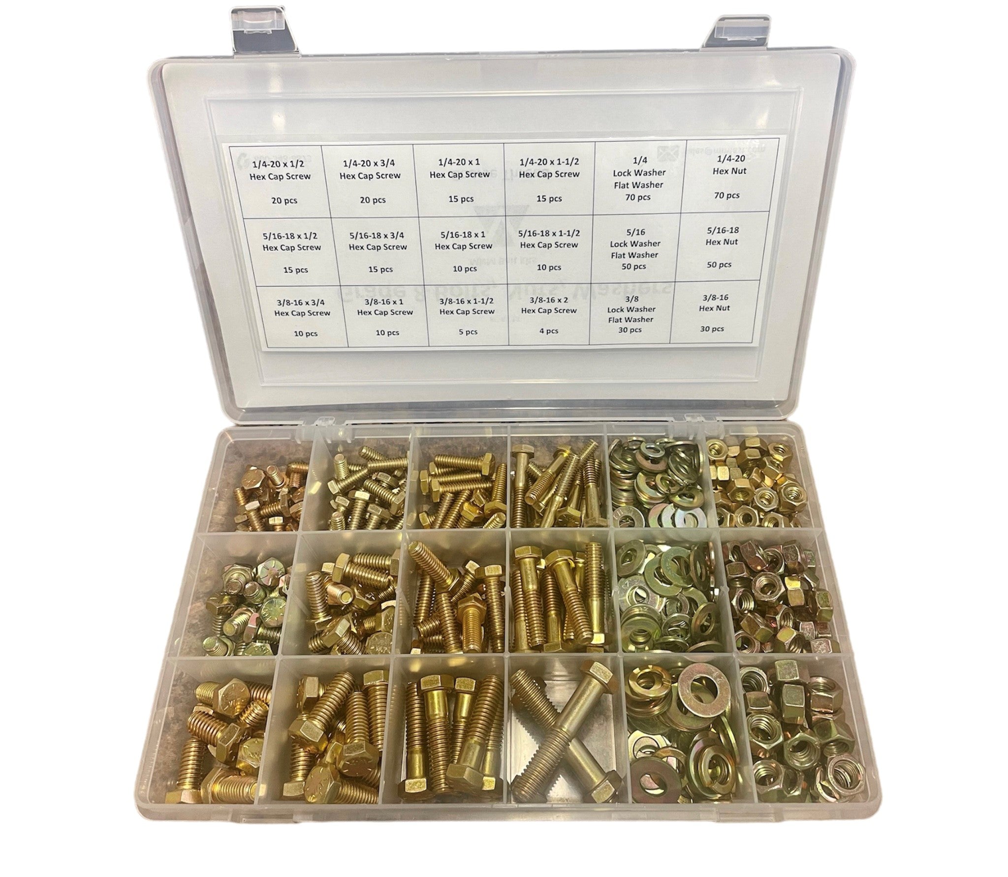 599 pcs Grade 8 Coarse Thread Nut Bolt & Washer Assortment Kit with Pl ...